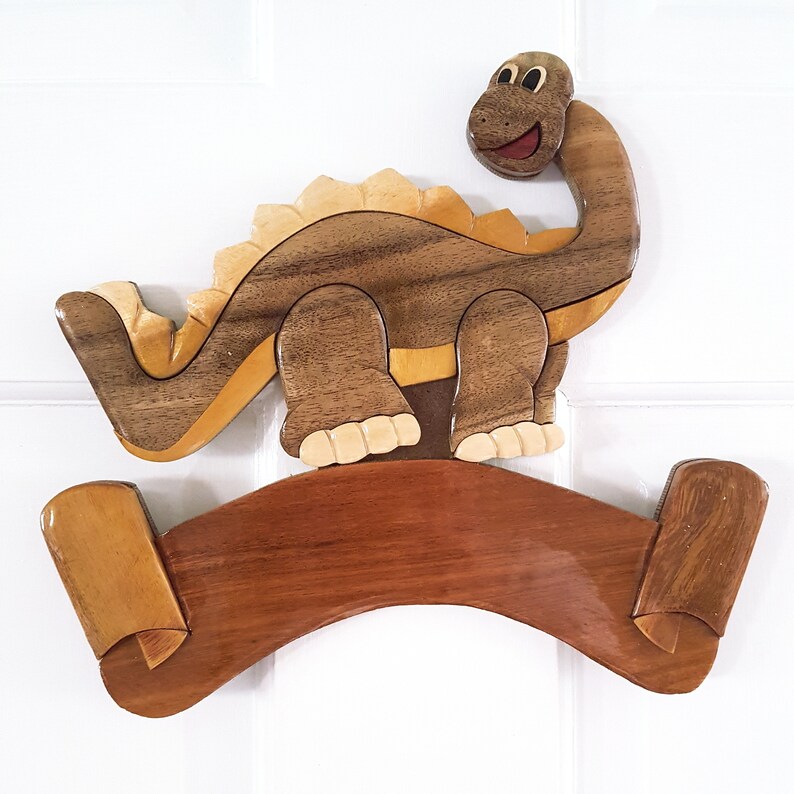 Personalised Handmade Childrens Wooden Dinosaur Door Plaque | Door Sign ...
