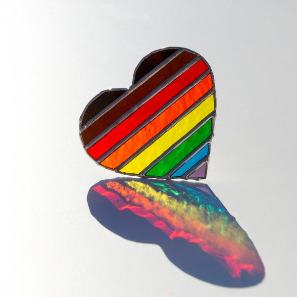 Stained Glass Rainbow Heart - Etsy