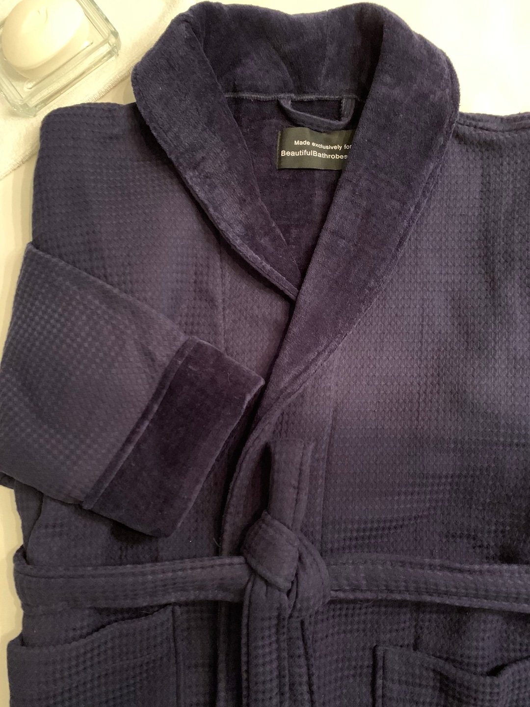 Monogrammed Dark Blue Robe Ultimate Plush Comfort and Style - Etsy