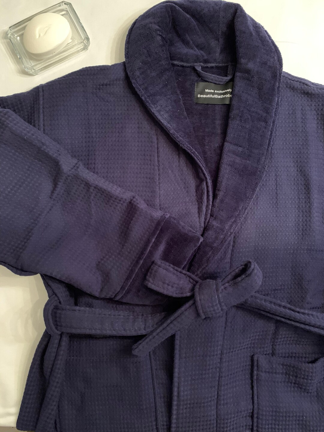 Monogrammed Dark Blue Robe Ultimate Plush Comfort and Style With a ...