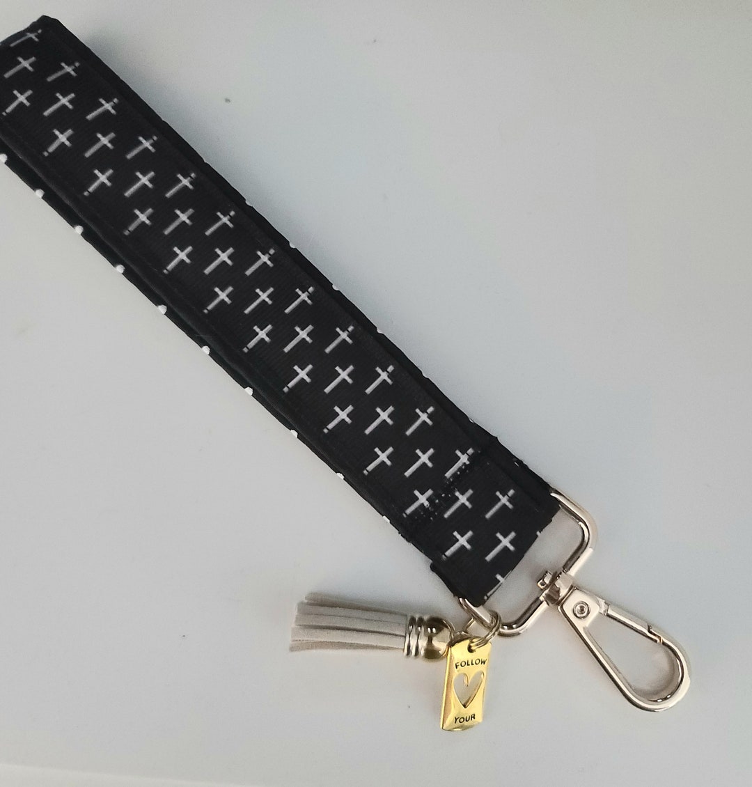Faith Wrist Lanyard, Cross Lanyard, Wrist Clip Accessory, Fabric Wrist ...
