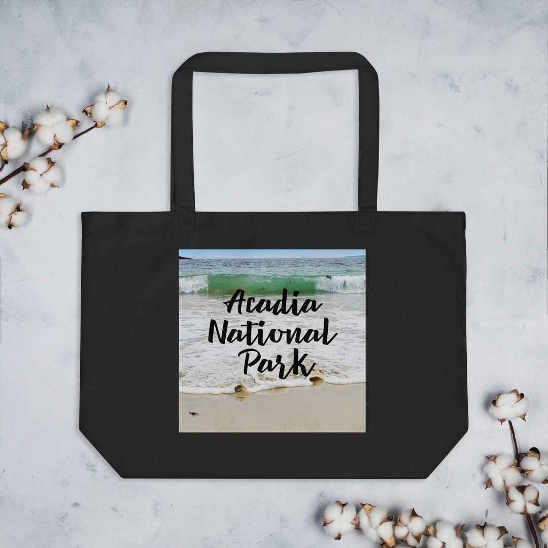 Acadia National Park, Large Organic Tote Bag, Maine Bag, National Parks ...