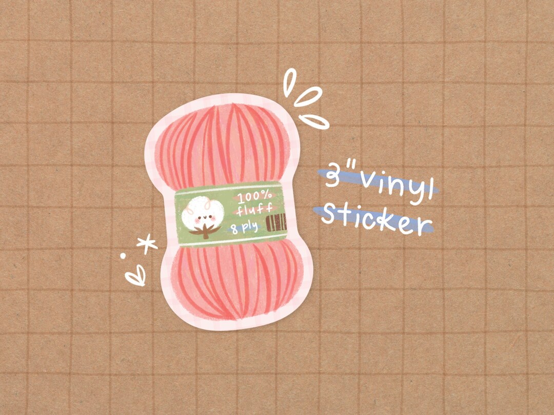 Yarn Vinyl Sticker Kawaii Sticker Cute Vegan Sticker Cute Stationery ...