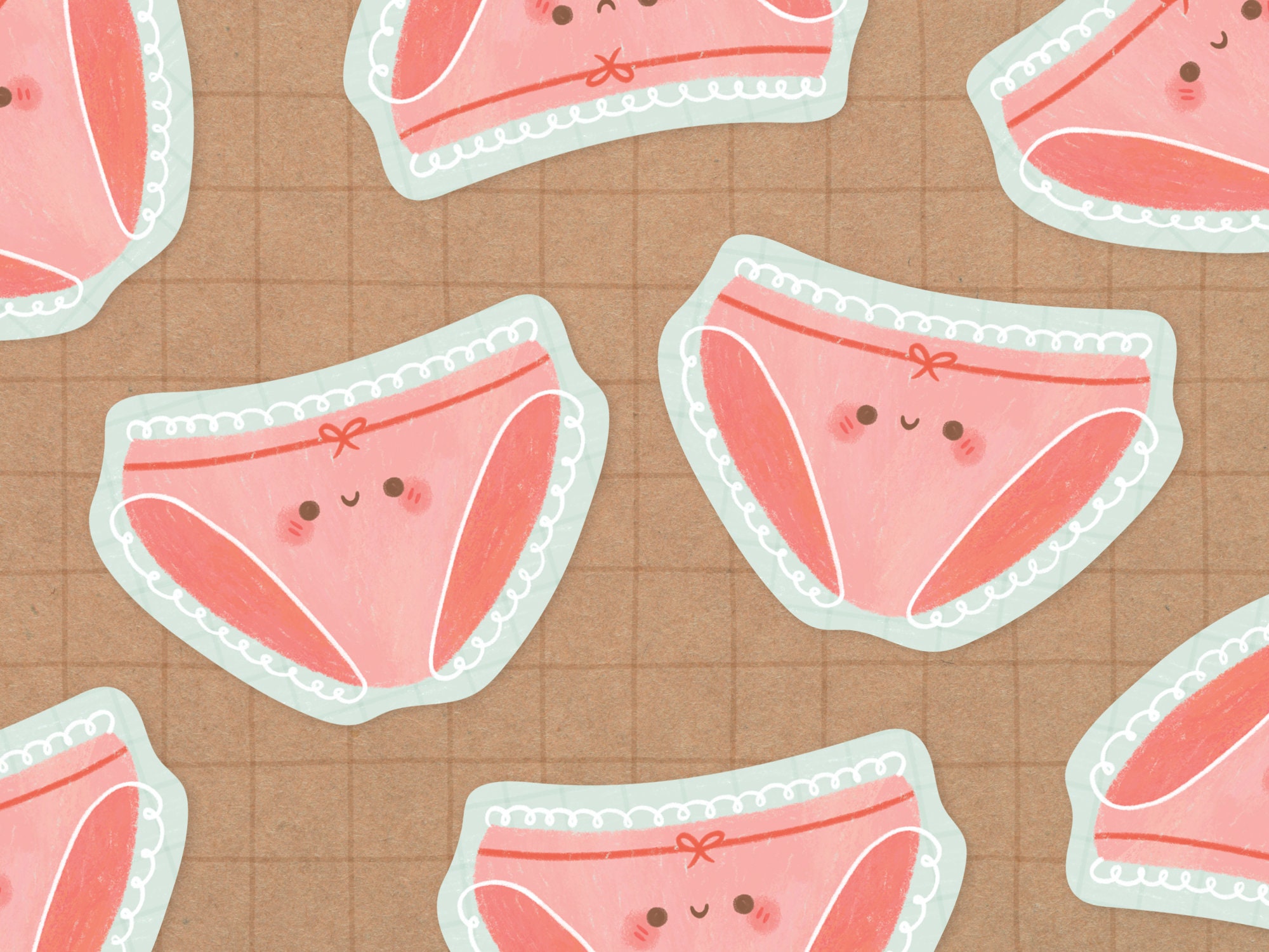 Pink Undies Vinyl Sticker Kawaii Sticker Cute Underwear | Etsy