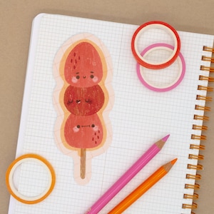 Tanghulu Strawberry Vinyl Sticker Kawaii Sticker Cute Fruit Sticker ...