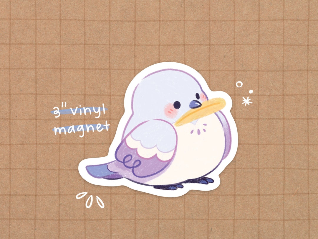 French Fry Bird Vinyl Magnet | Kawaii Magnet - Cute Bird Magnet - Cute ...