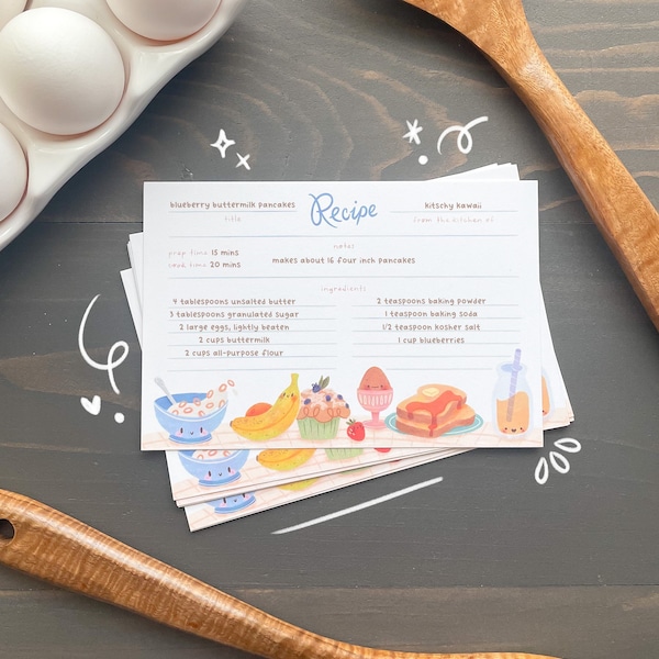 Cute Recipe Cards - Etsy