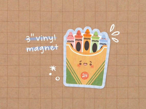 Crayon Vinyl Magnet Kawaii Magnet Cute Art Magnet Cute - Etsy