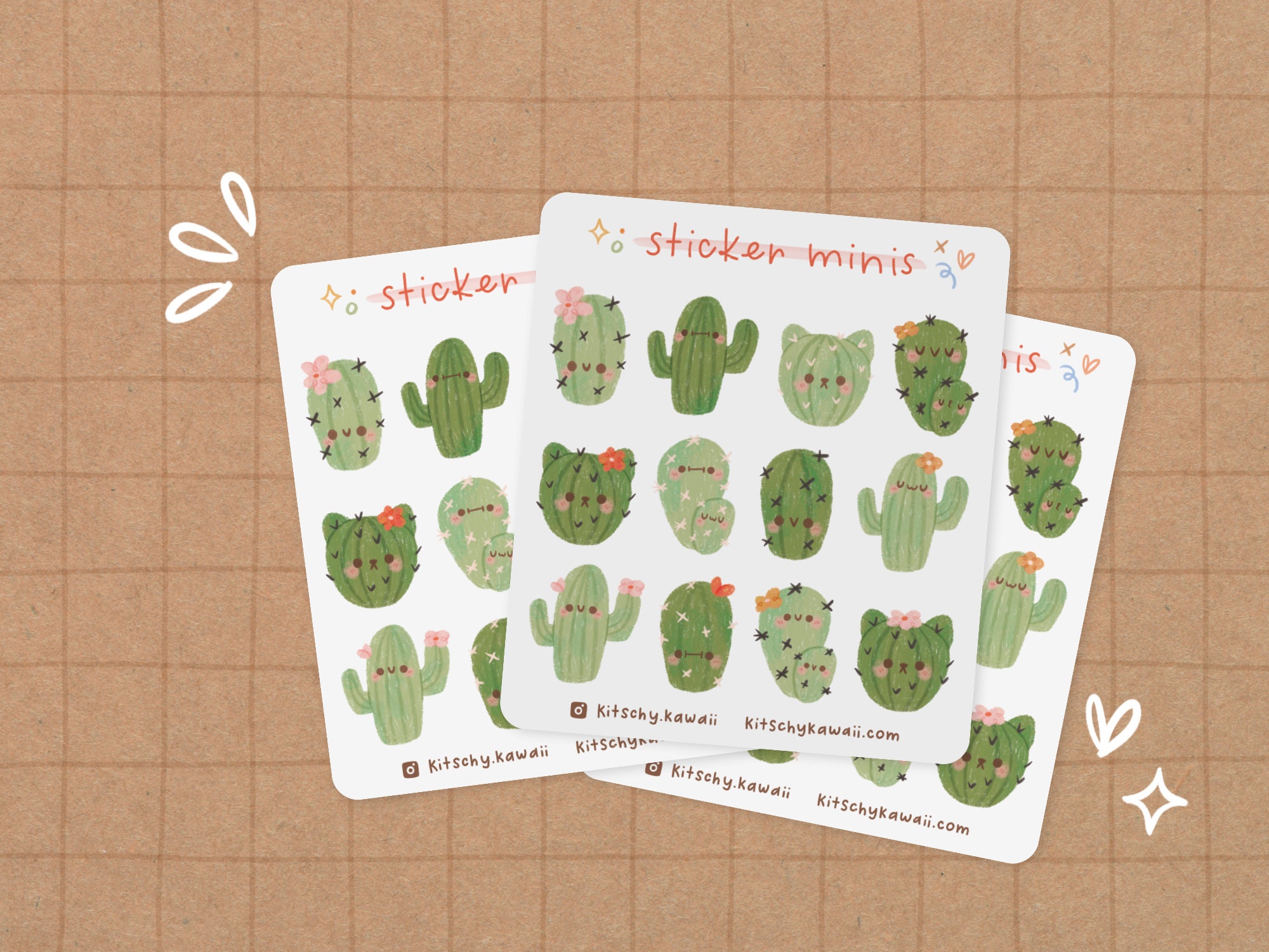 Cactus Mini Sheet Cute Stickers Kawaii Stickers Cute - Etsy