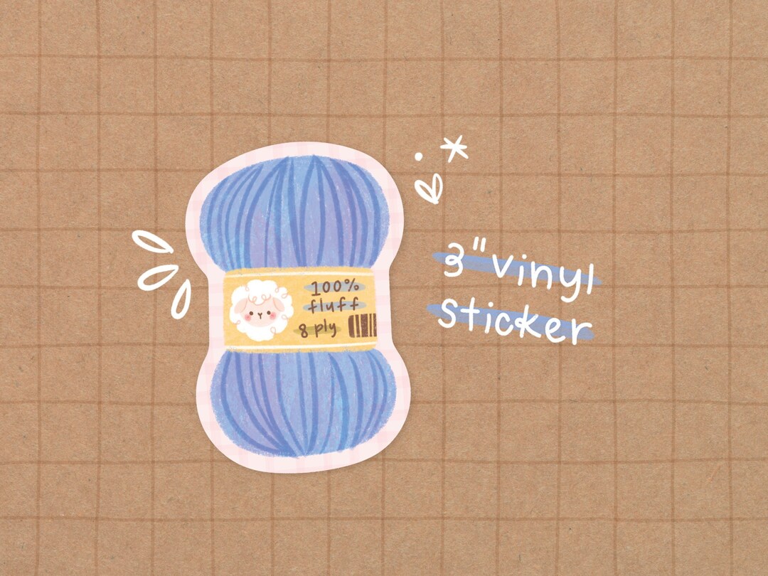 Yarn Vinyl Sticker Kawaii Sticker Cute Animal Sticker - Etsy