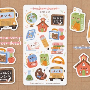 School Vinyl Sticker Sheet Teacher Stickers Kawaii Stickers Cute ...