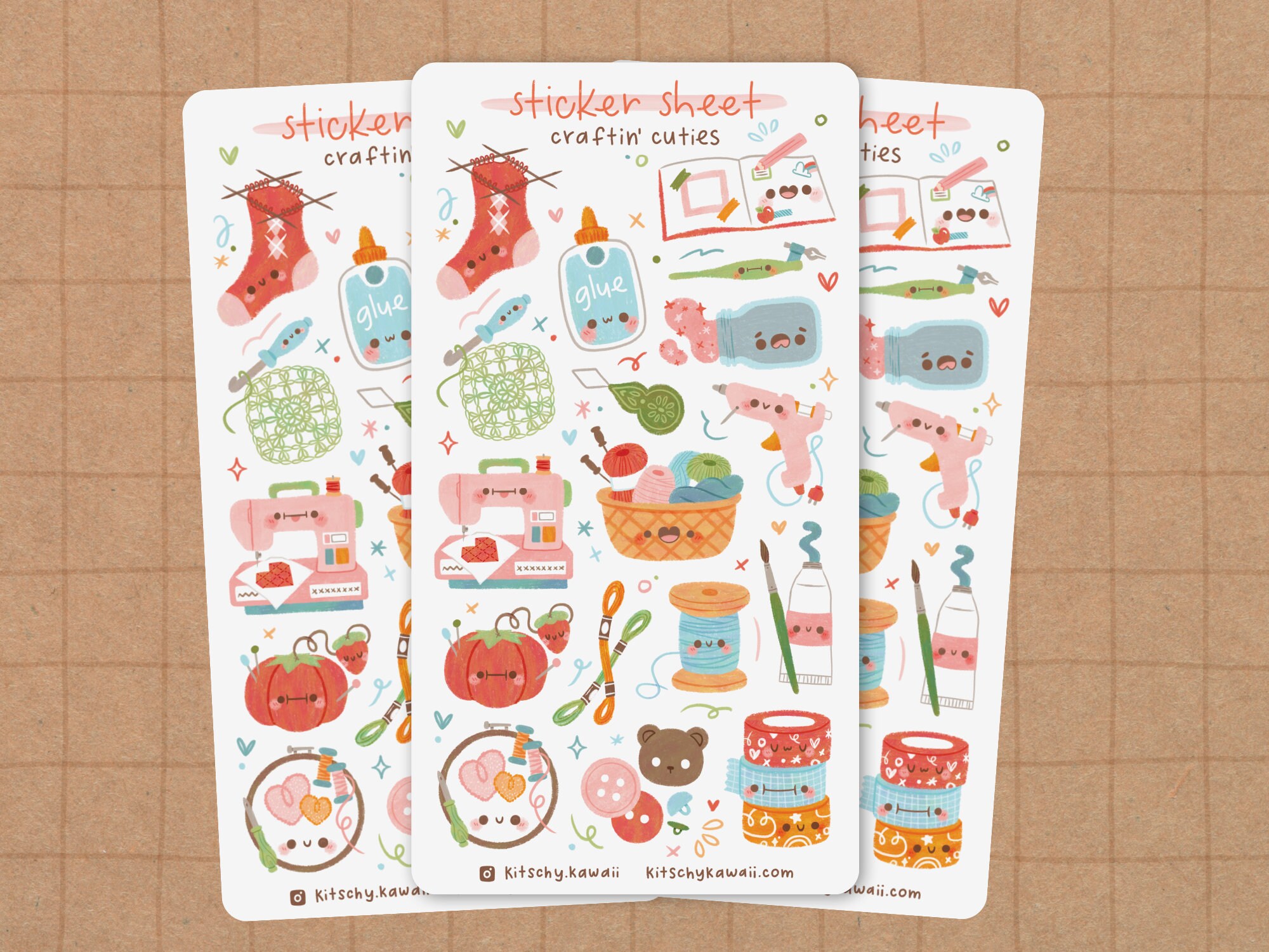 Crafting Vinyl Sticker Sheet Happy Mail Stickers Kawaii - Etsy