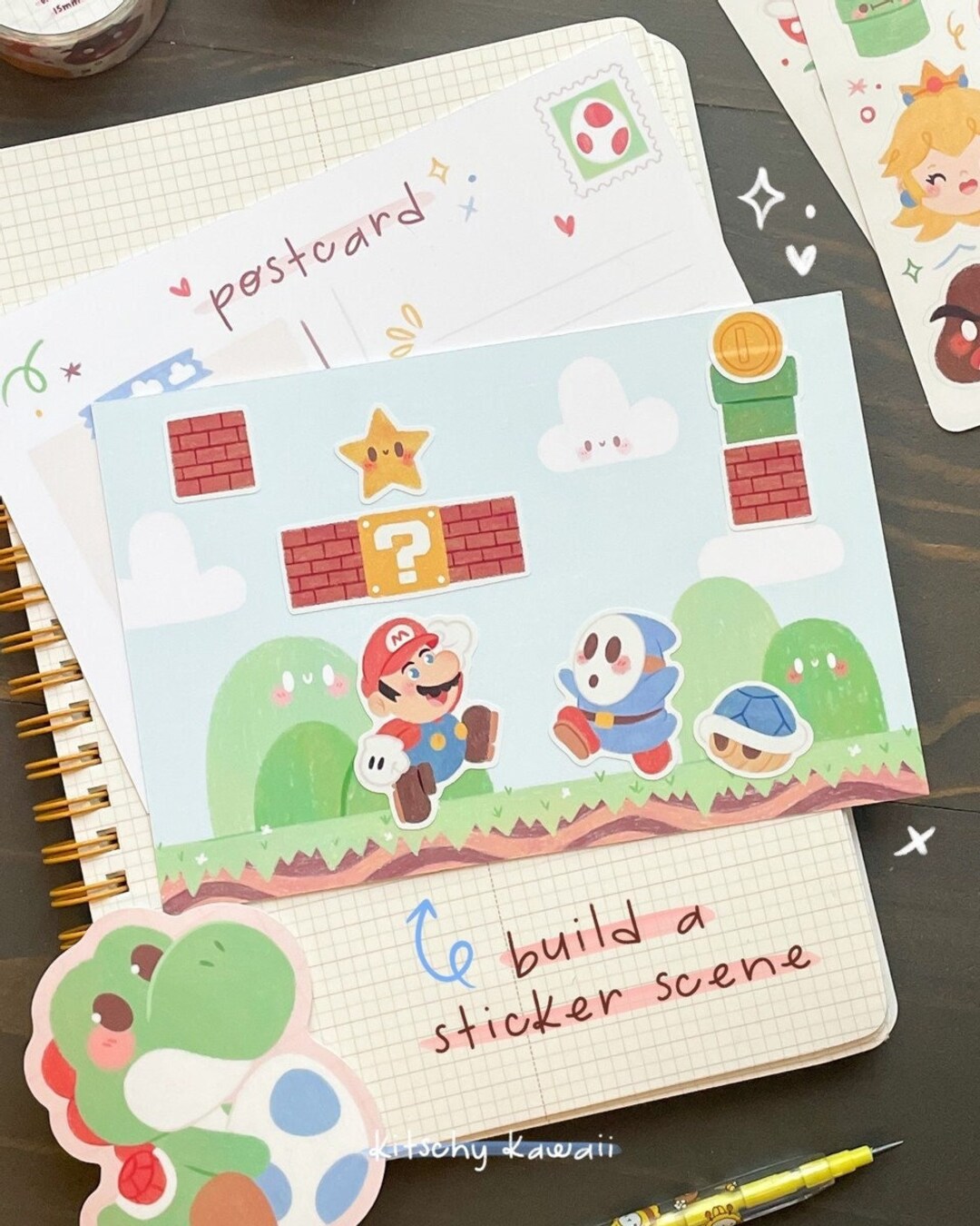 Video Game Postcard Mario Sticker Postcard Video Game Art Cute Postcard ...