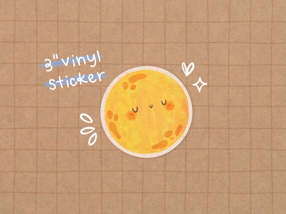 Moon Vinyl Sticker Kawaii Stickers Cute Stickers Cute | Etsy