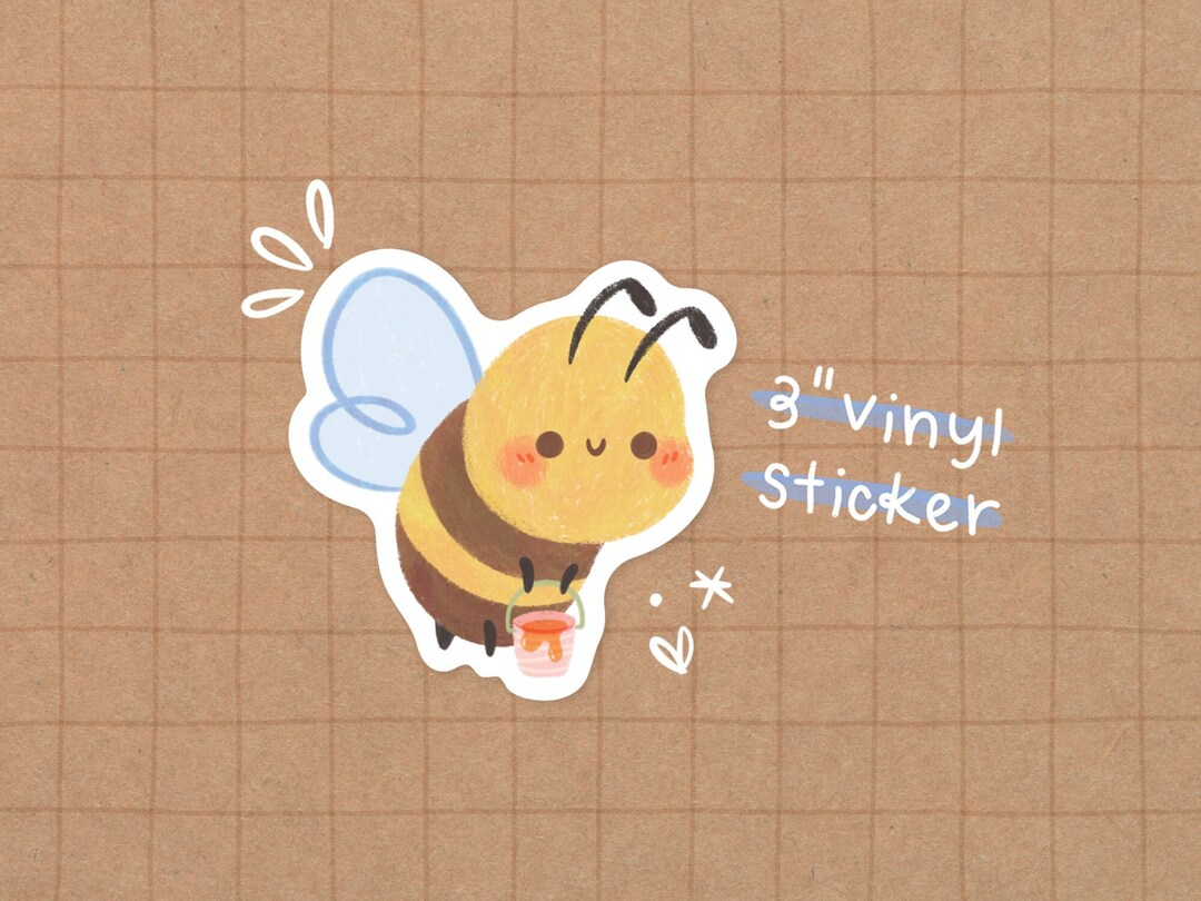 Bumble Bee Vinyl Sticker Kawaii Sticker Cute Bee Sticker Cute ...