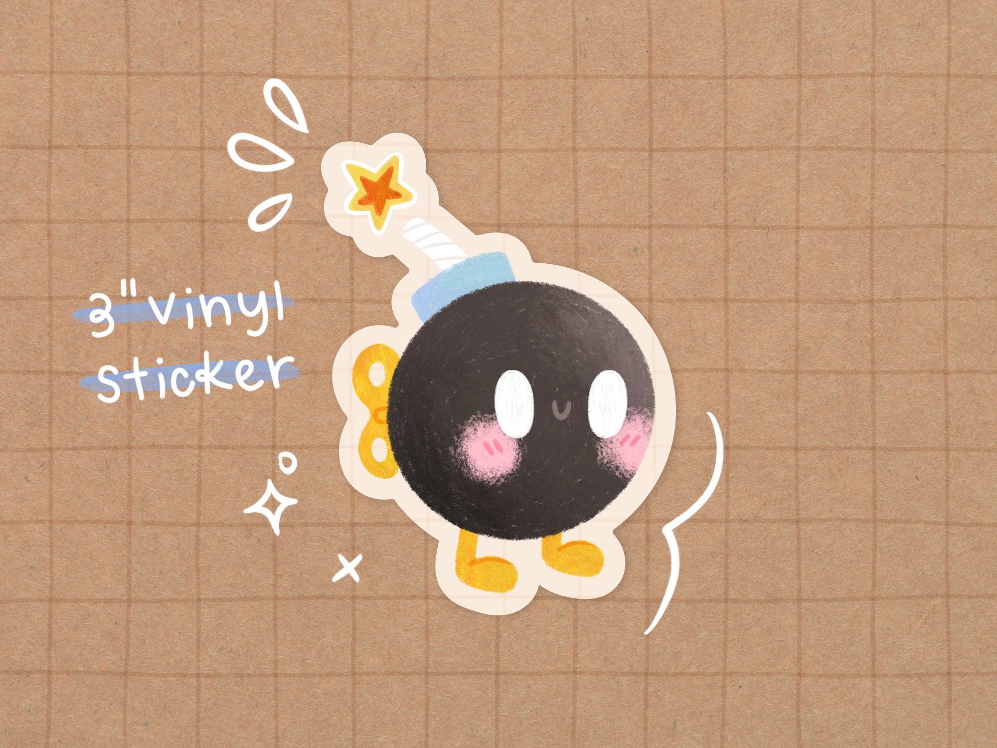 Cute Gamer Sticker Kawaii Sticker Video Game Mushroom Vinyl Sticker ...