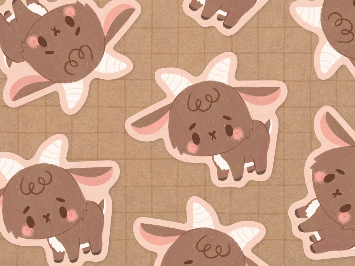 Baby Goat Vinyl Sticker Kawaii Sticker Cute Goat Sticker - Etsy