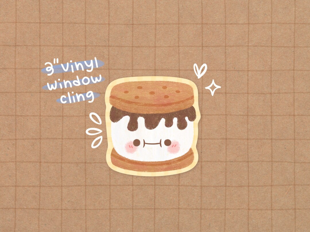 S'more Window Cling Kawaii Décor Cute Food Art Cute - Etsy