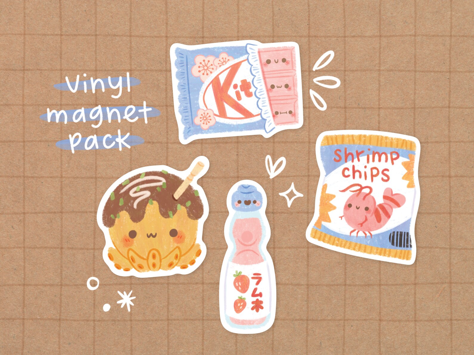 Asian Snacks 1 Magnet Pack Kawaii Magnet Cute Food Magnet - Etsy