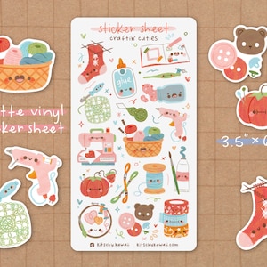 Crafting Vinyl Sticker Sheet Happy Mail Stickers Kawaii Stickers Cute ...