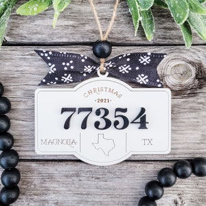 Zip Code Home Ornament, Personalized Home Ornament, Custom Zip Code ...