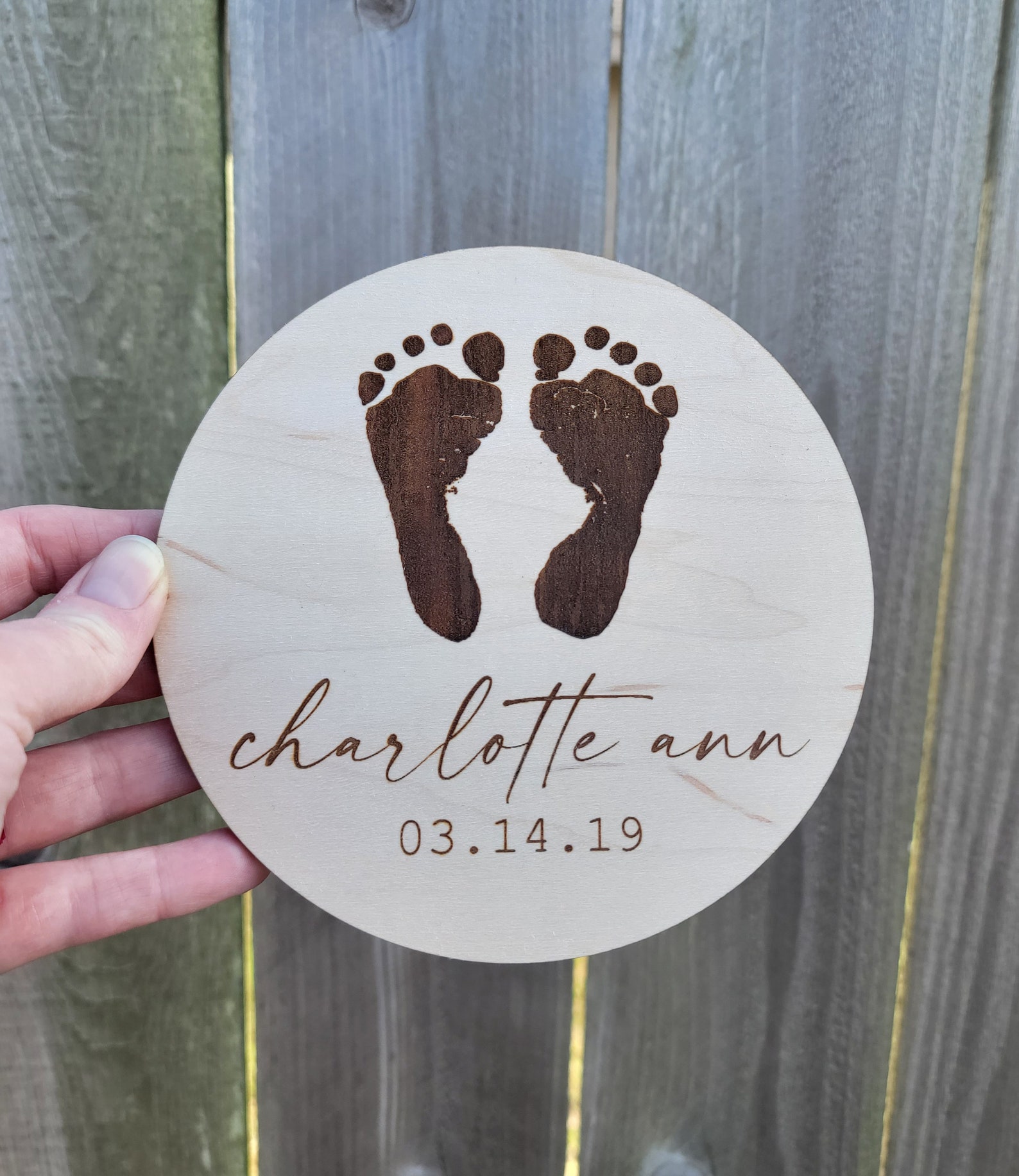 Newborn Footprint Sign, Newborn Baby Keepsake, Engraved Footprint, Baby ...