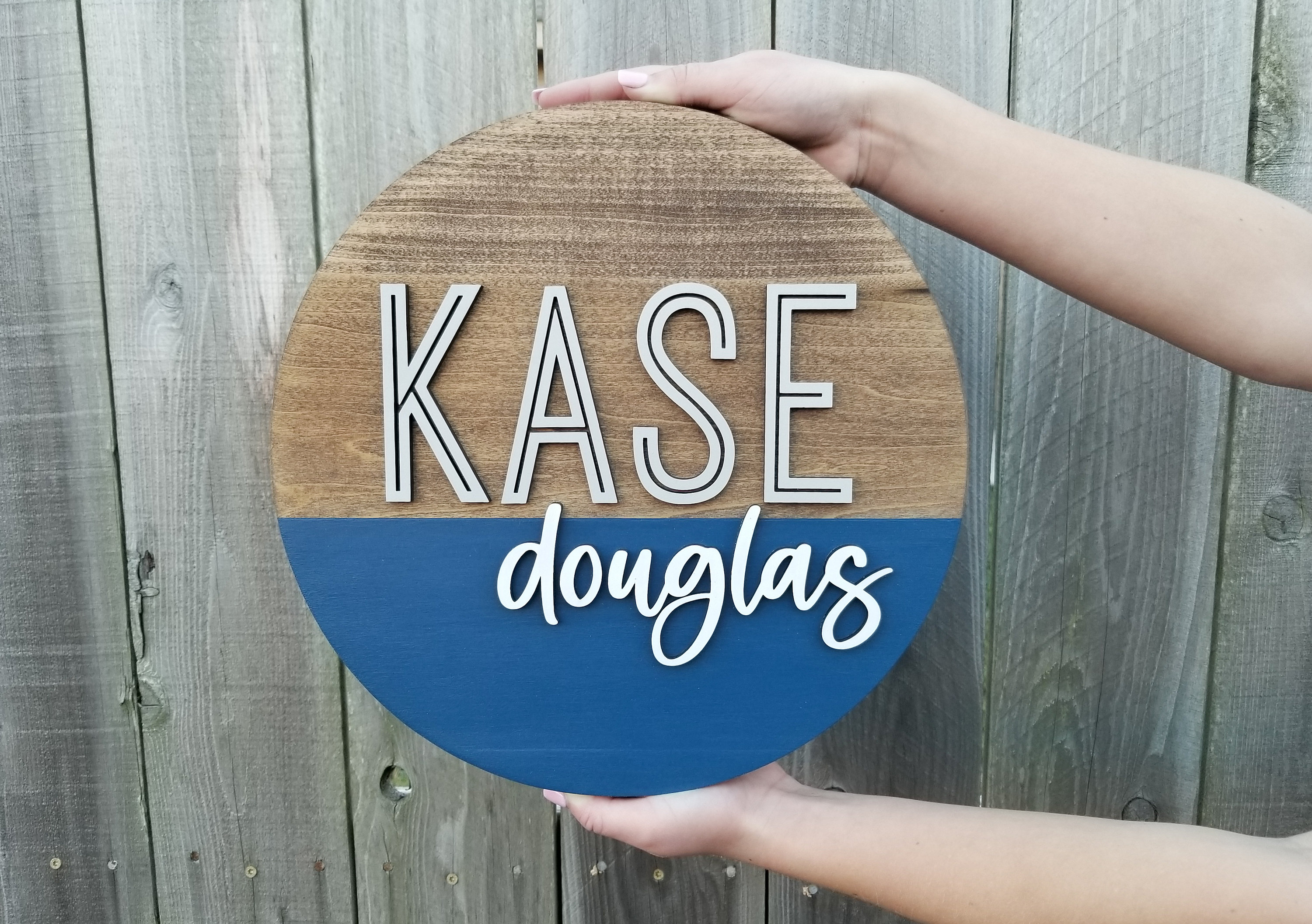 Nursery Round Name Sign 3D Wood Name Sign Nursery Wall - Etsy