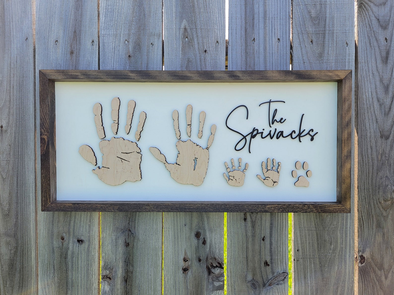 Handprint Sign Wooden Kid Handprint Sign Nursery Decor | Etsy