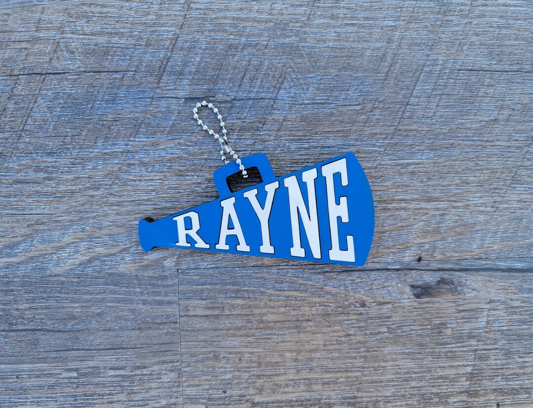 Cheer Bag Tag, Cheer Megaphone Name Tag, Personalized Megaphone, Cheer ...