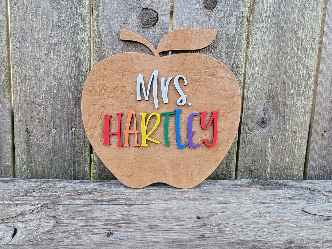 Personalized Teacher Sign, Customized Teacher Door Hanger, Personalized ...