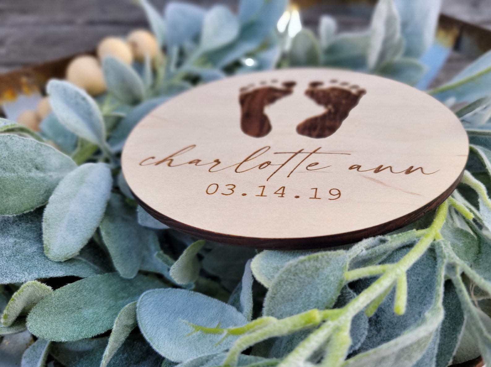 Newborn Footprint Sign, Newborn Baby Keepsake, Engraved Footprint, Baby ...