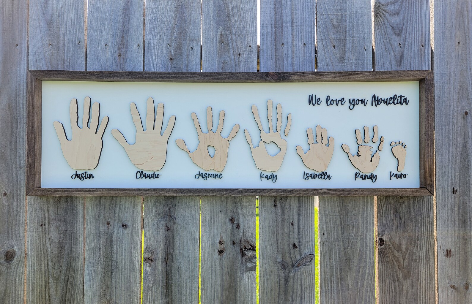 Handprint Sign Wooden Kid Handprint Sign Nursery Decor | Etsy