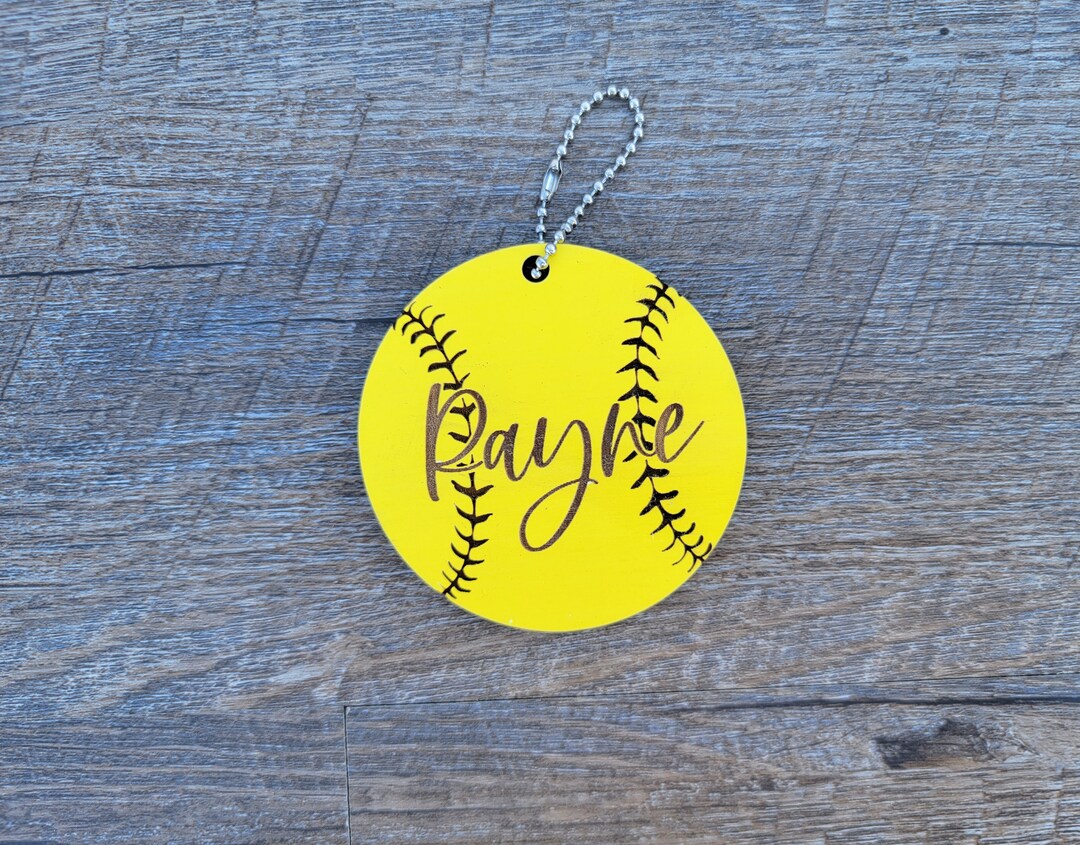 Softball Bag Tag, Engraved Softball Name Tag, Personalized Softball ...
