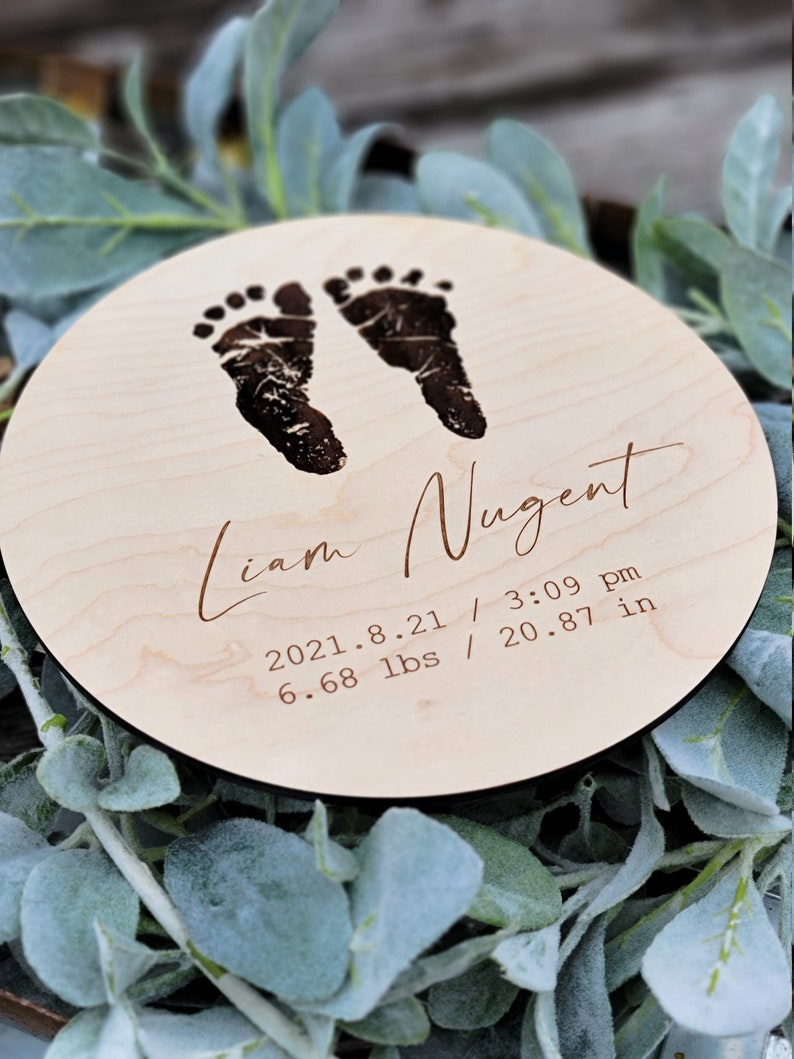 Newborn Footprint Sign Newborn Birth Stat Baby Keepsake | Etsy
