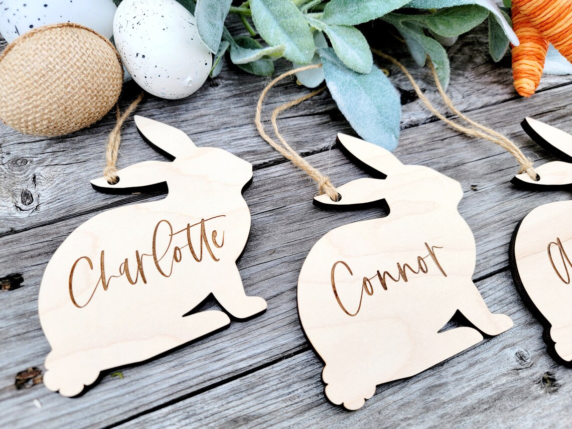 Easter Basket Name Tag, Custom Easter Bunny Name Tag, Reusable Easter ...