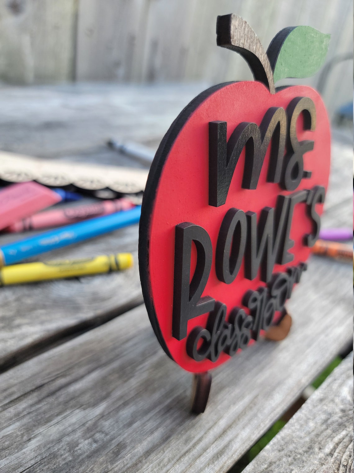 Personalized Apple Desktop Teacher Sign, Mini Apple Desk Sign ...