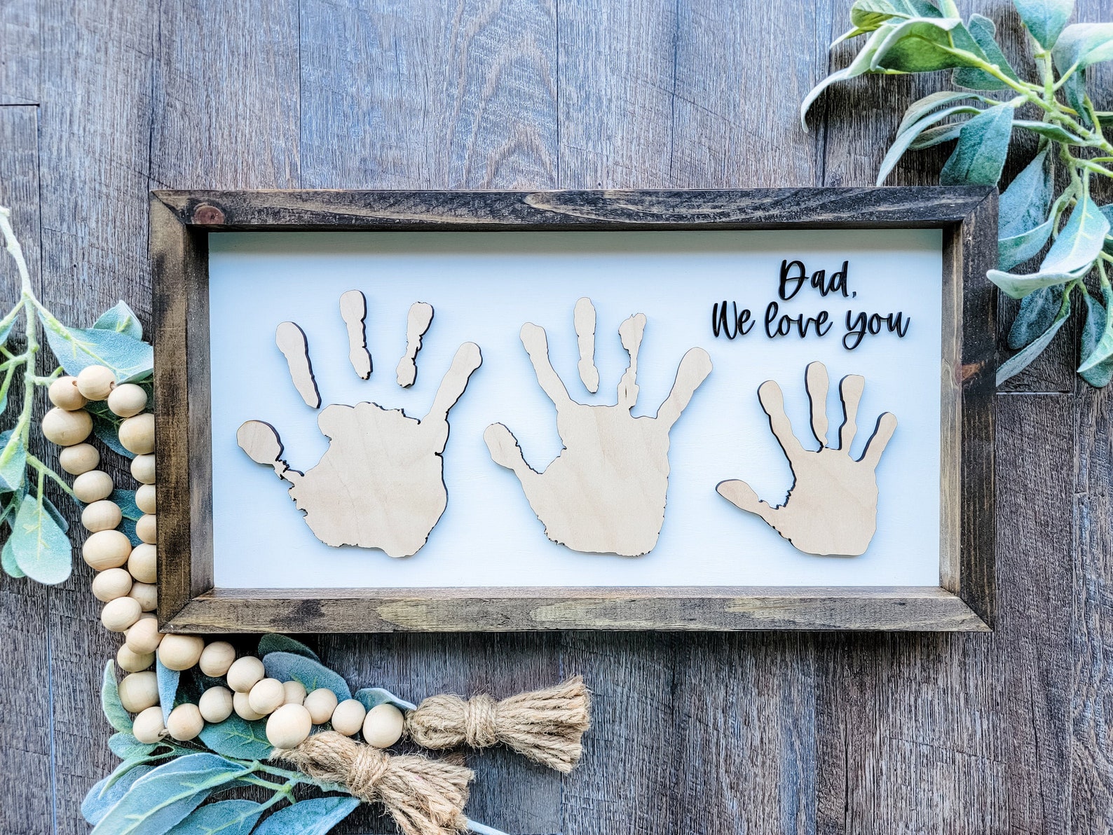 Handprint Sign Wooden Kid Handprint Sign Nursery Decor | Etsy
