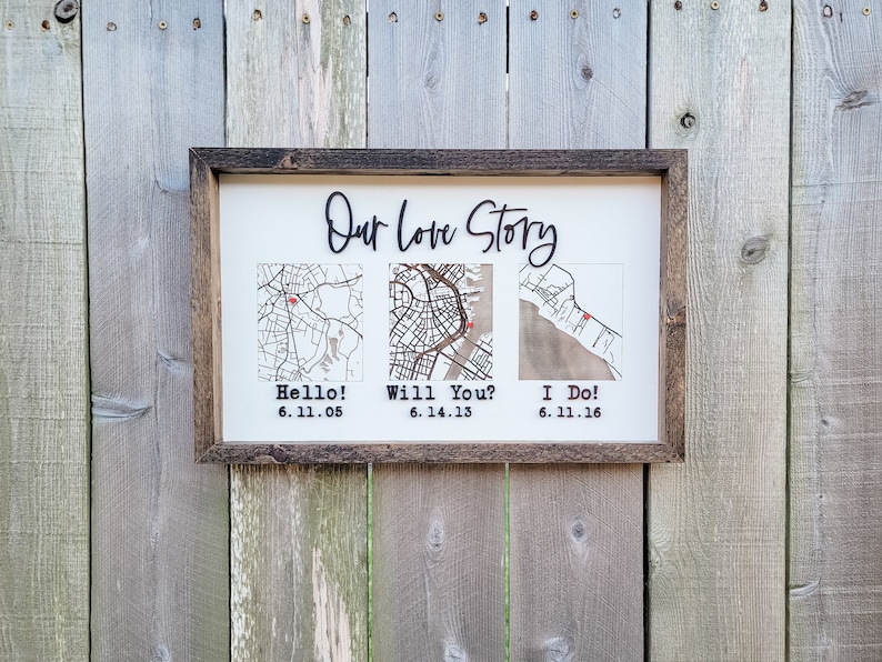 Custom Our Love Story Map | Personalized Couple Milestone Gift ...