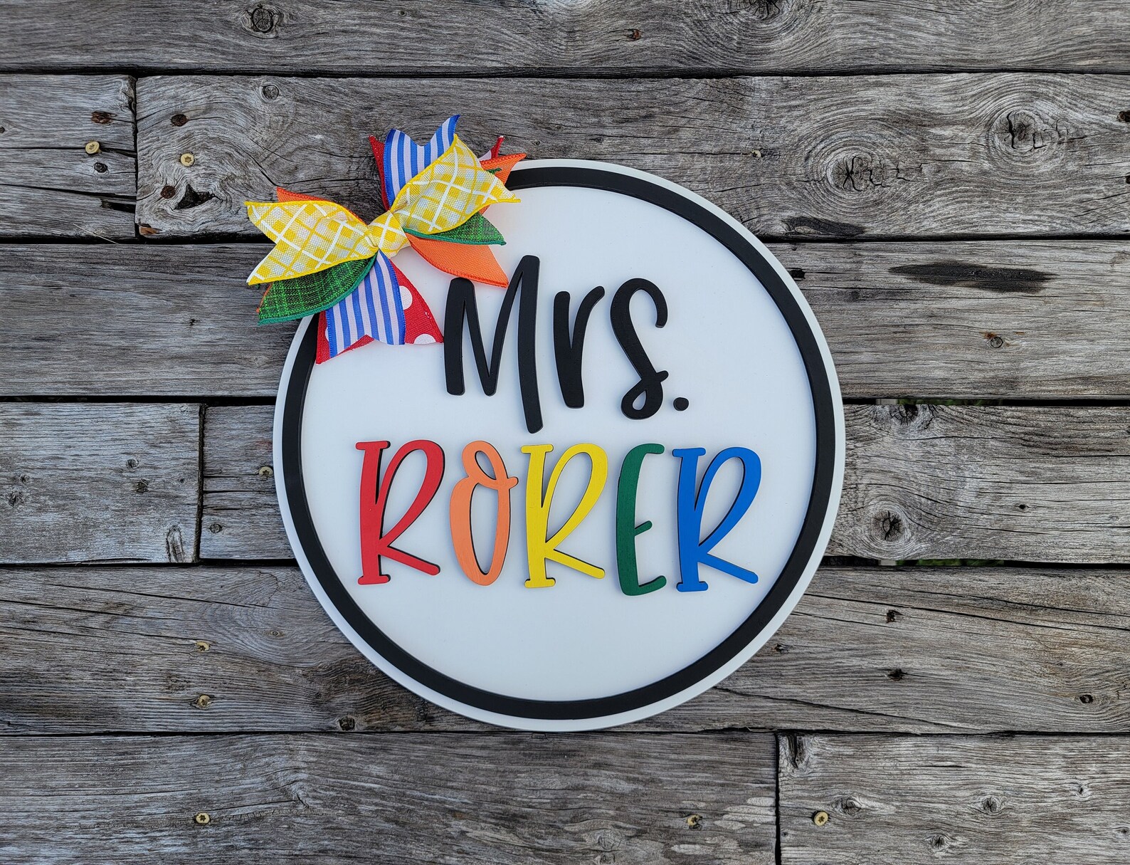 Personalized Teacher Sign, Customized Teacher Door Hanger, Personalized ...
