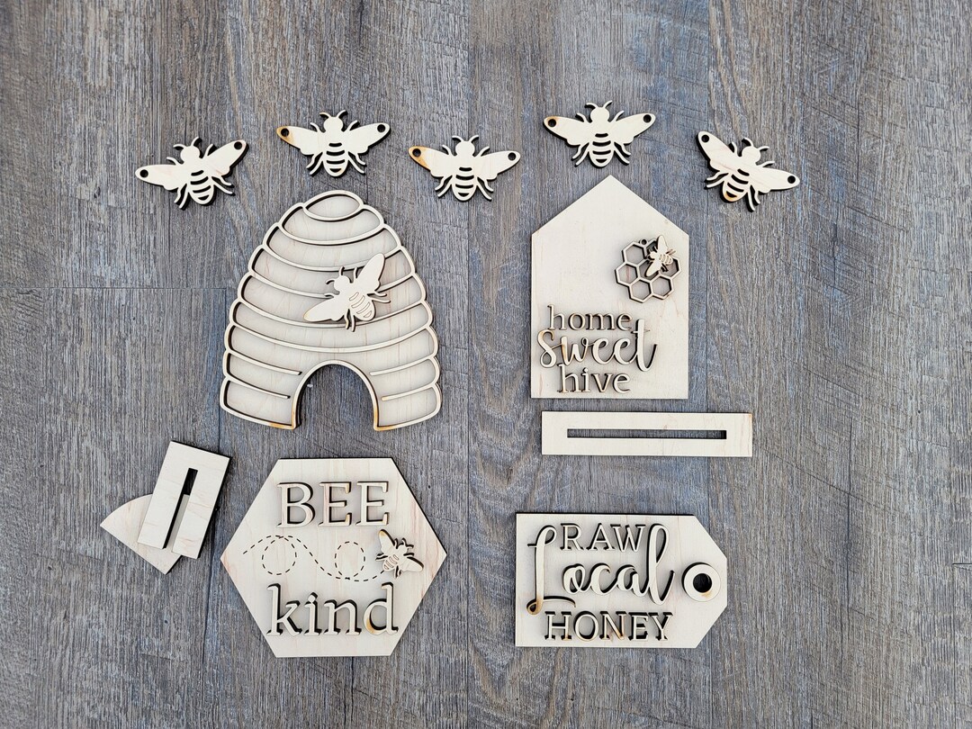 Bee DIY Tier Tray Set, Bee Kind Sign, Home Sweet Hive Sign, Bee Hive ...
