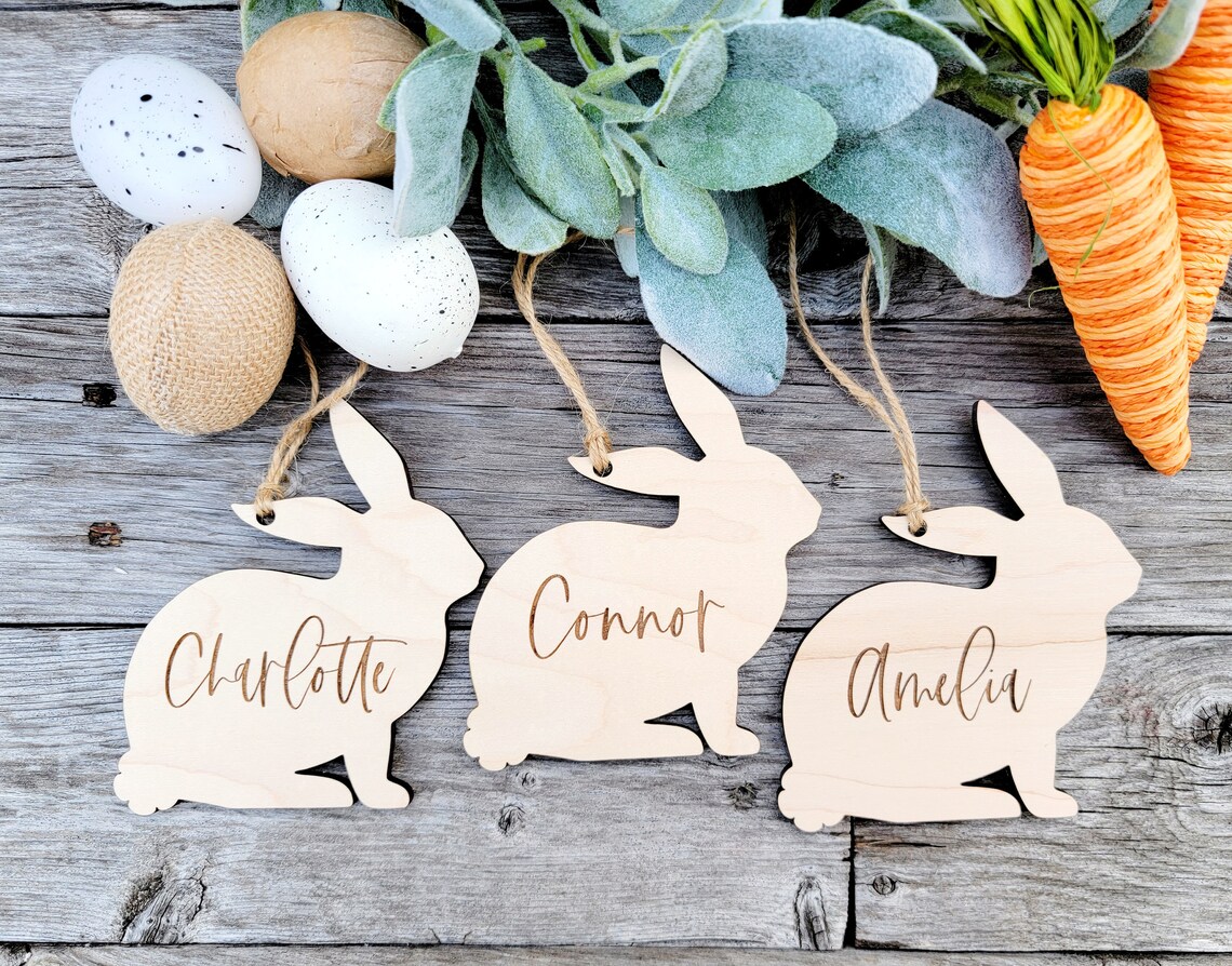 Easter Basket Name Tag, Custom Easter Bunny Name Tag, Reusable Easter ...