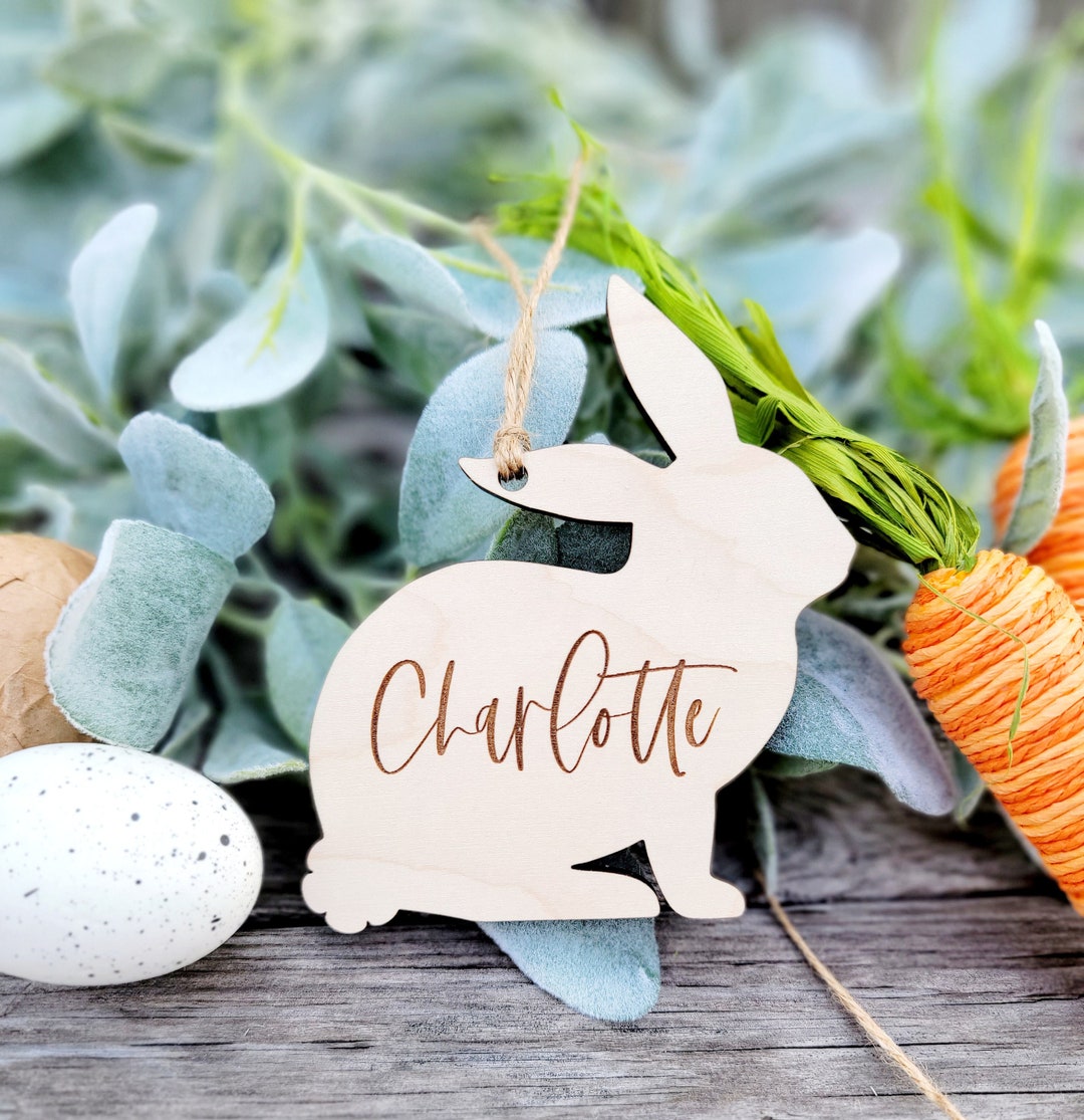 Easter Basket Name Tag, Custom Easter Bunny Name Tag, Reusable Easter ...