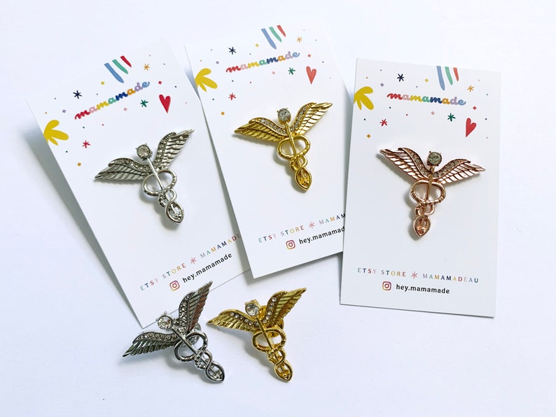 Enamel Pin // Medical caduceus Symbol - Etsy