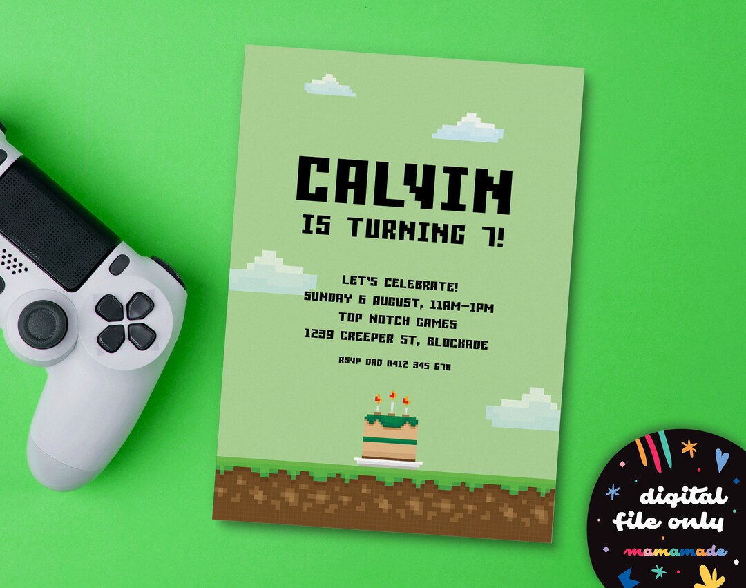 Invitation // Arcade / Gamer / Pixel (digital File Only – Personalised ...