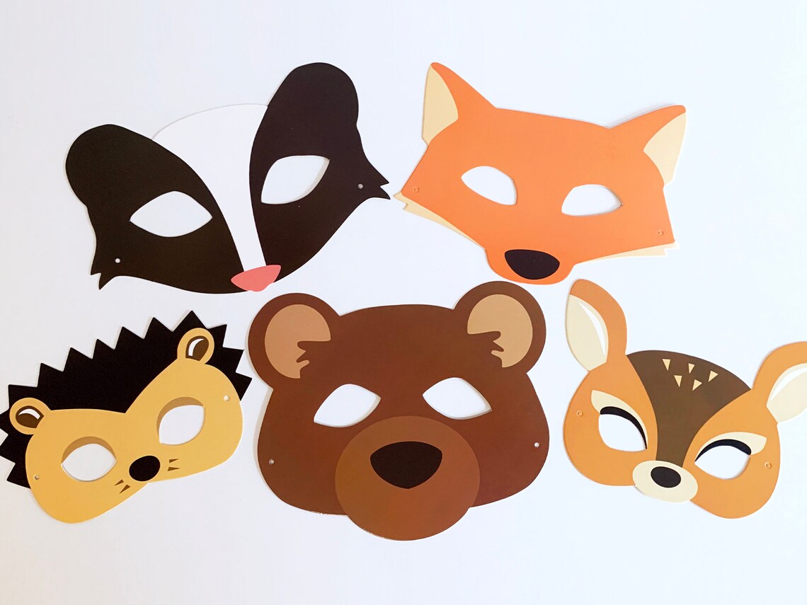 Kids Paper Animal Masks // 5 Pack - Etsy