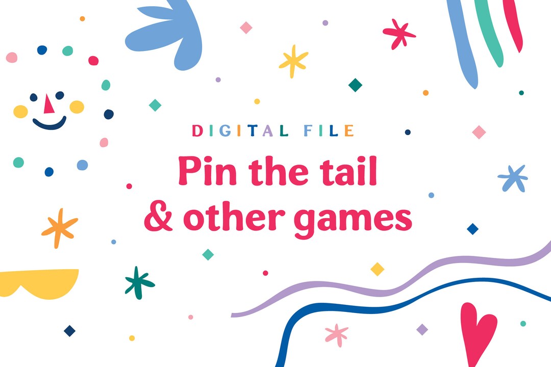 Digital Printable // Pin the Tail and Other Games - Etsy