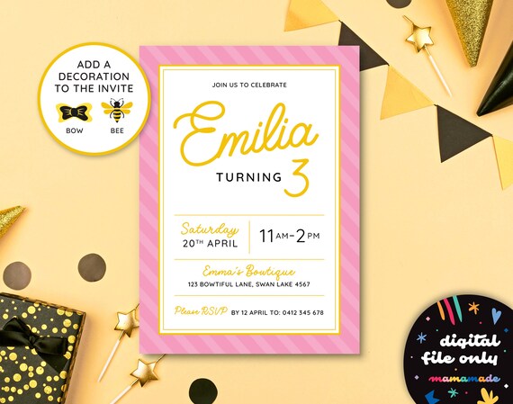 Yellow Border Invitation Paper Vintage Invitation Card With Ornate