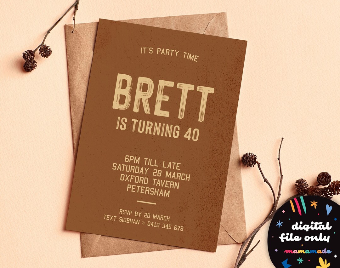 Personalised Invitation – Manly Boy Teen Men's Birthday Bucks Bachelor ...