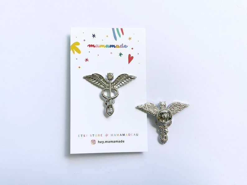 Enamel Pin // Medical (caduceus Symbol) - Etsy