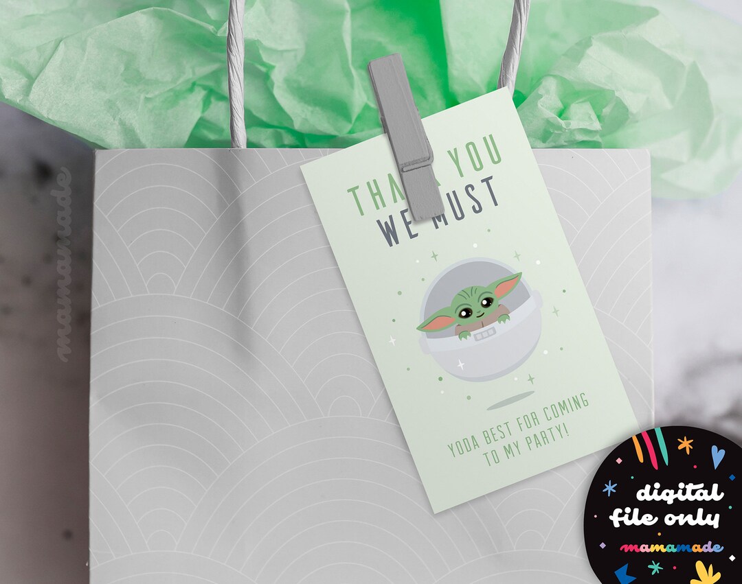 Party Gift Bag Tags // Baby Yoda digital File Only - Etsy